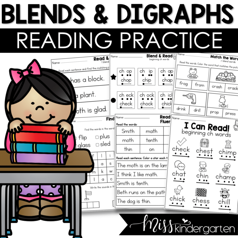 Short Vowel Blends and Digraphs Worksheets and Activities Kindergarten ...