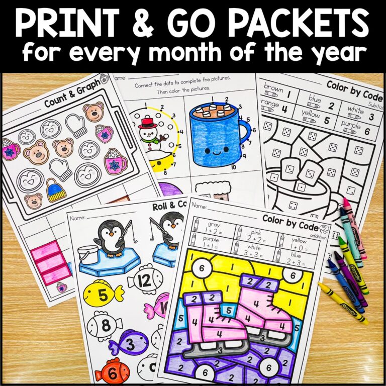 Kindergarten Activity Packet Early Finishers Activities Yearlong Bundle ...