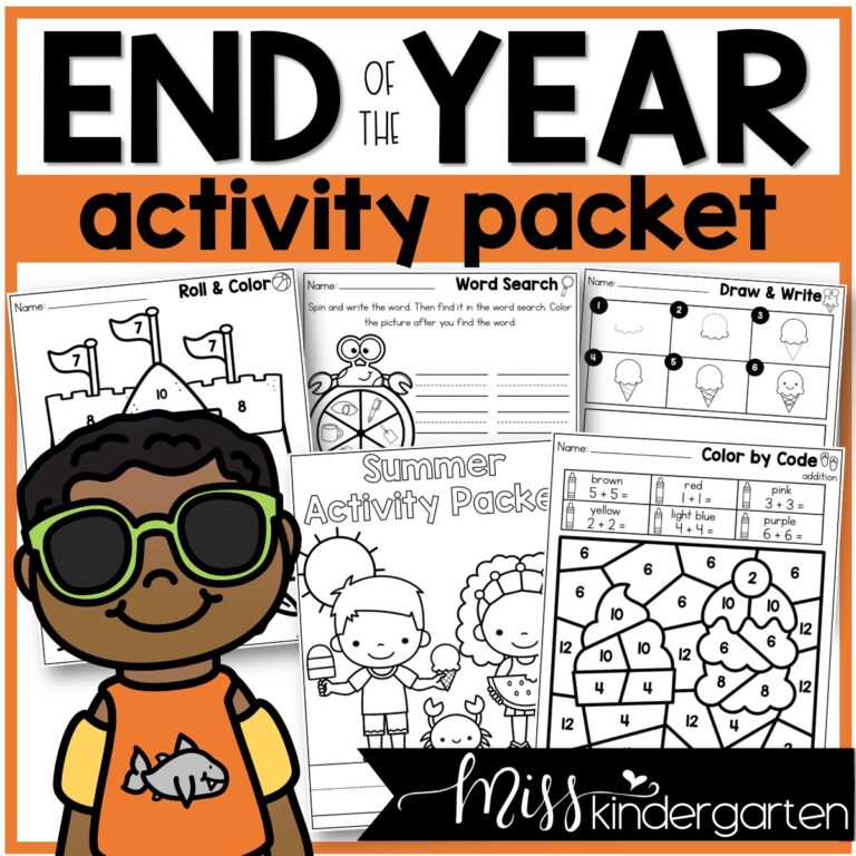 End of the Year Activity Packet for Early Finishers - Miss Kindergarten
