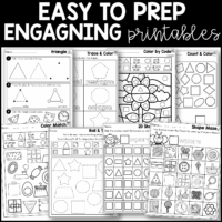 2D Shapes Kindergarten Worksheets Centers & Activities BUNDLE - Miss ...