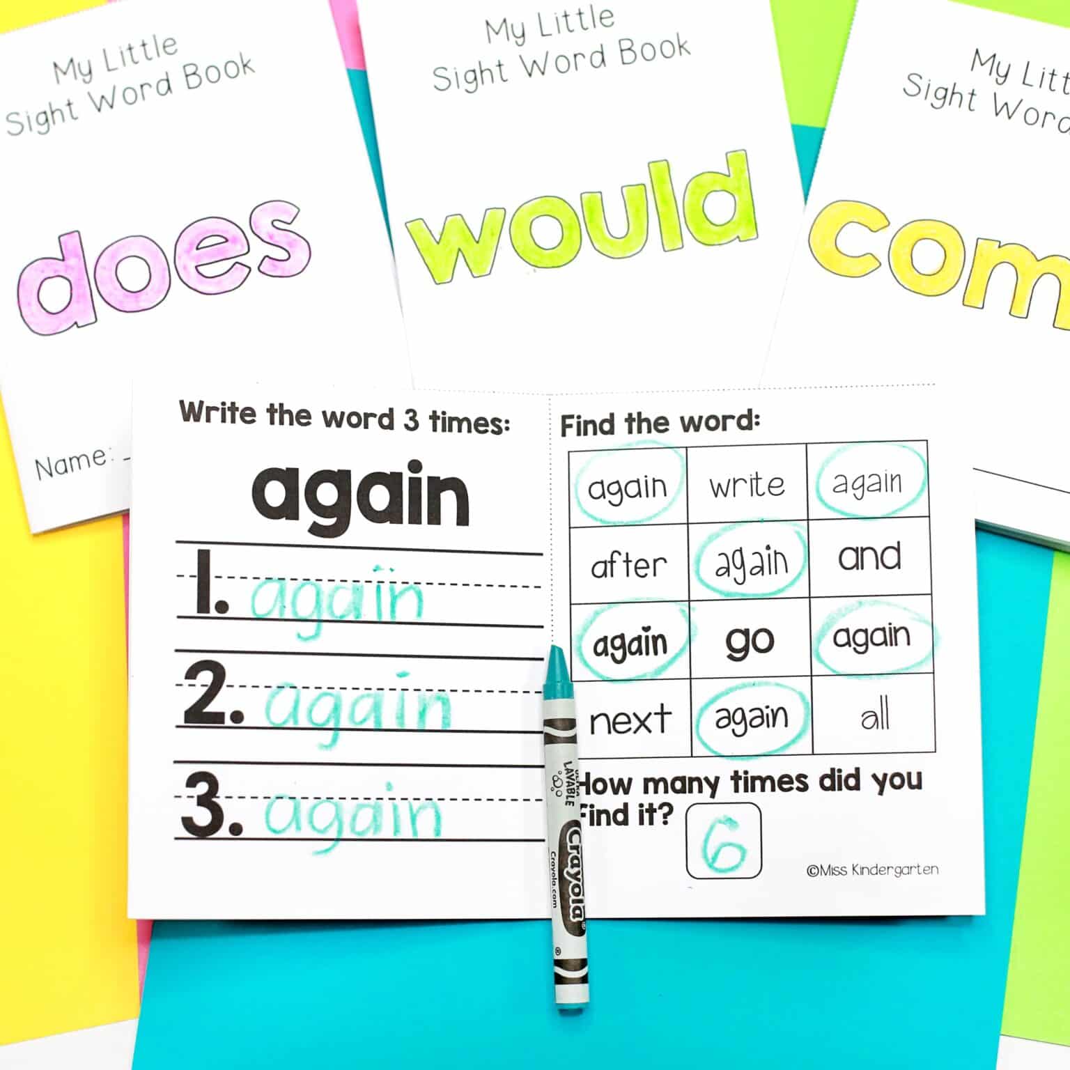 Sight Word Book Printables for Fluency Practice - Miss Kindergarten