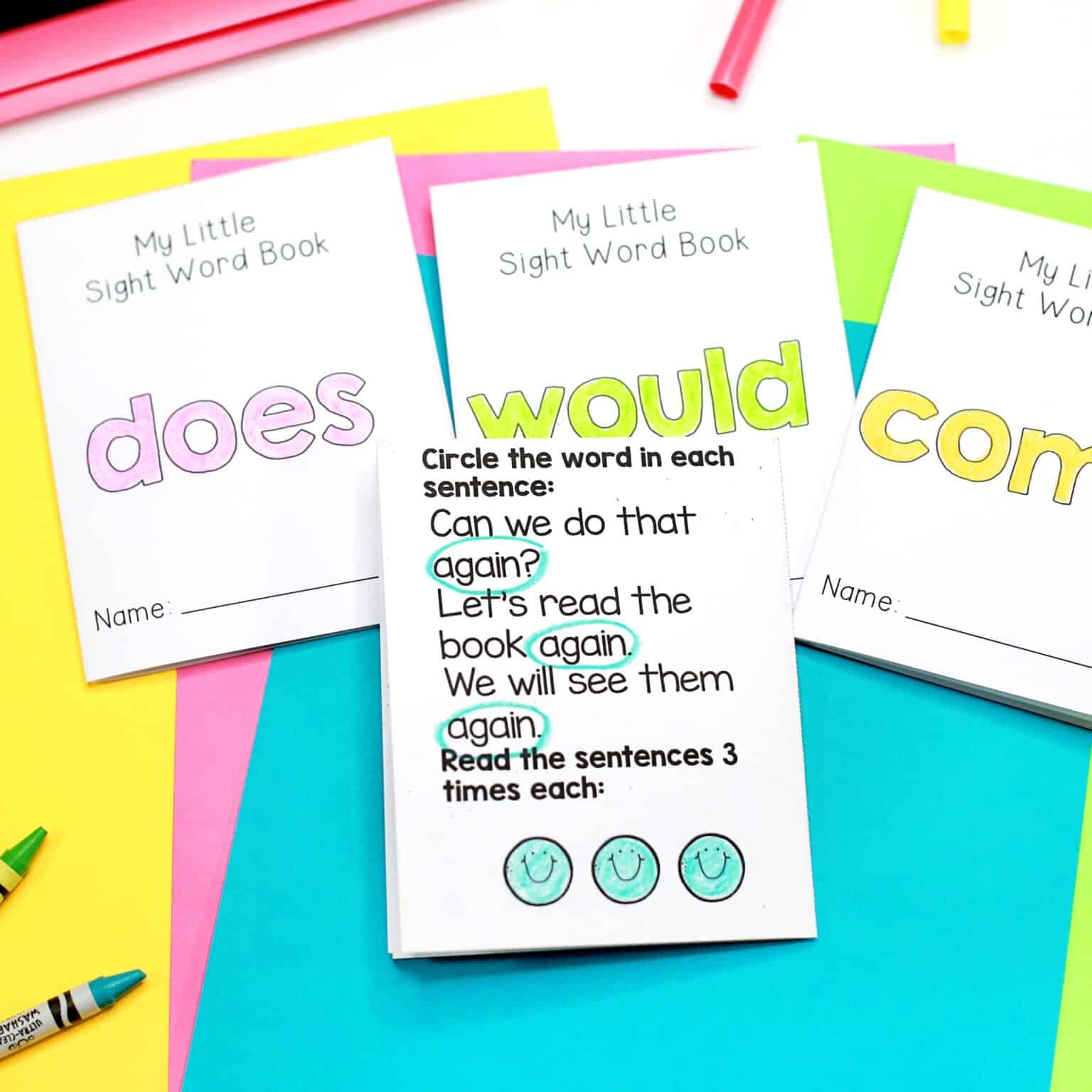 Sight Word Book Printables for Fluency Practice - Miss Kindergarten