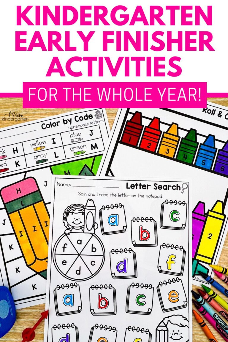 Kindergarten Early Finisher Activities - Miss Kindergarten