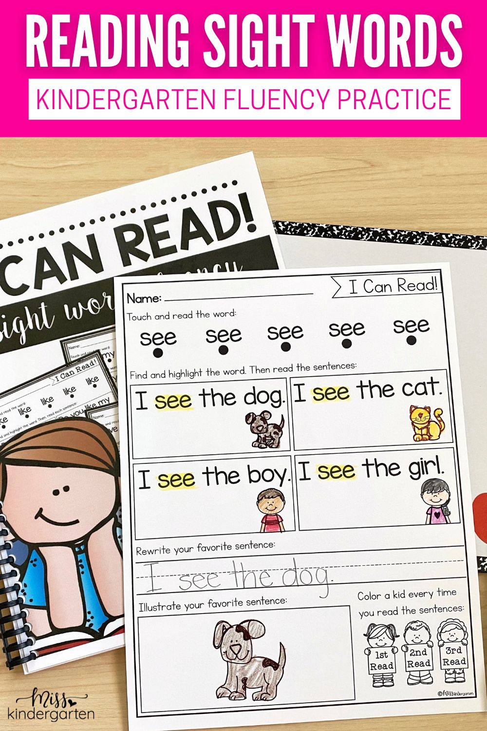 Reading Sight Words in Kindergarten - Miss Kindergarten