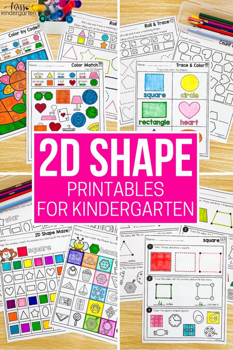 Shape Printables for Kindergarten - Miss Kindergarten