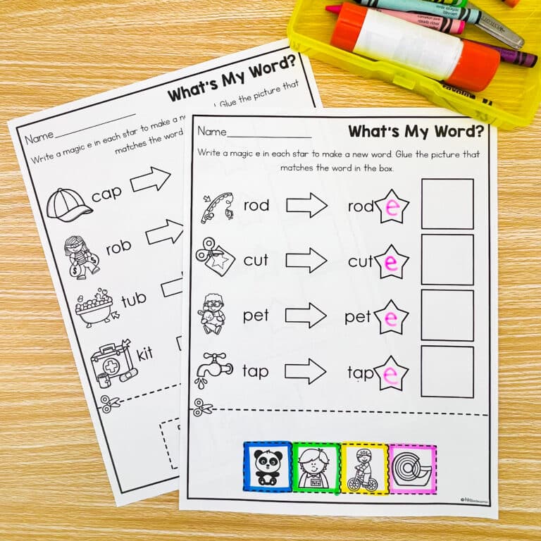 Magic E Activities for Kindergarten - Miss Kindergarten
