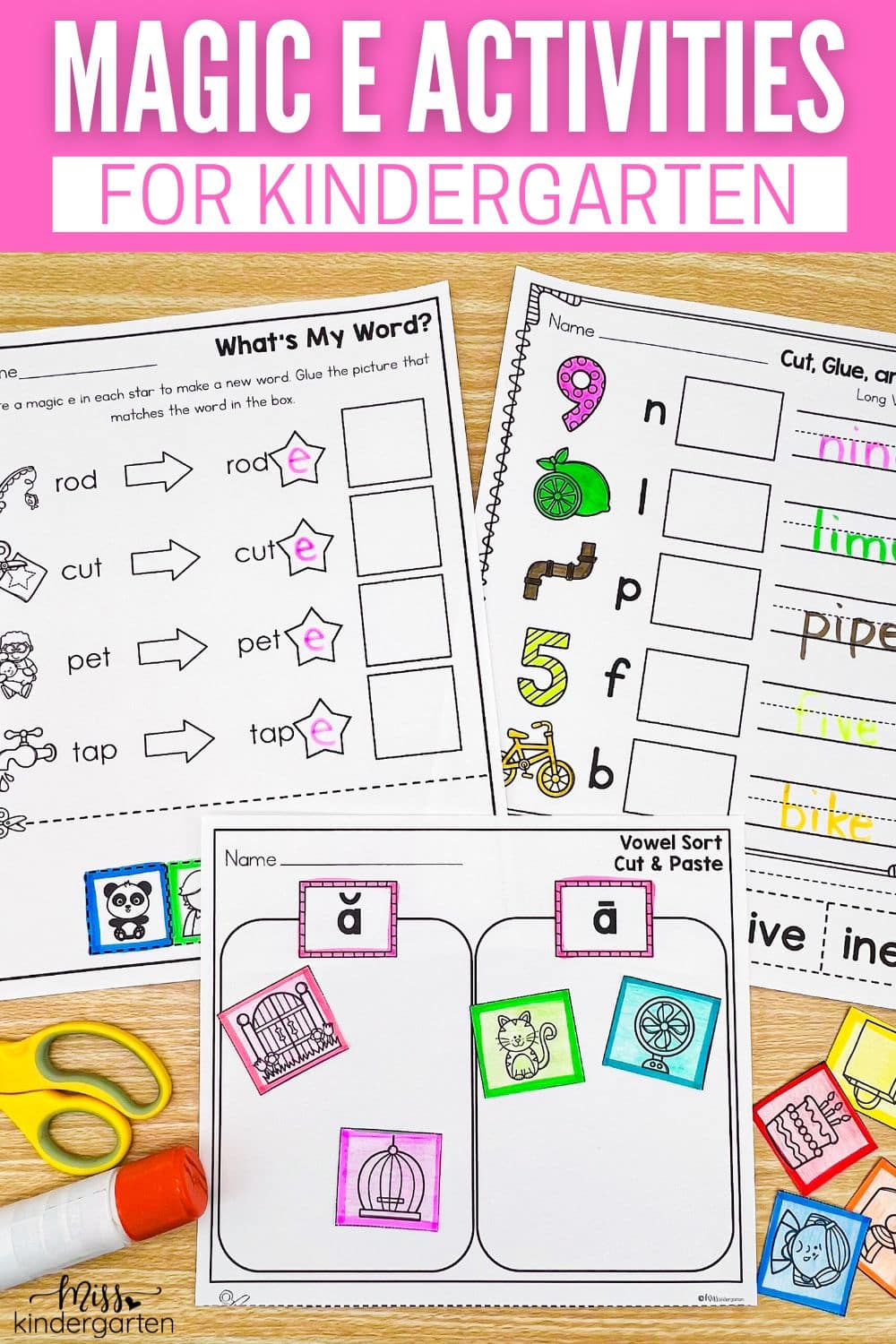 Magic E Activities for Kindergarten - Miss Kindergarten