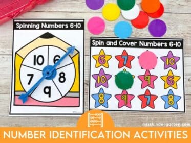 Number Identification Activities for Kindergarten - Miss Kindergarten