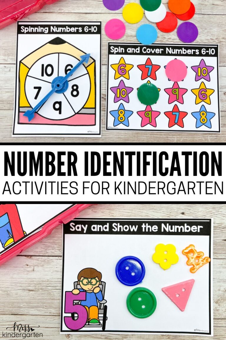 Number Identification Activities for Kindergarten - Miss Kindergarten