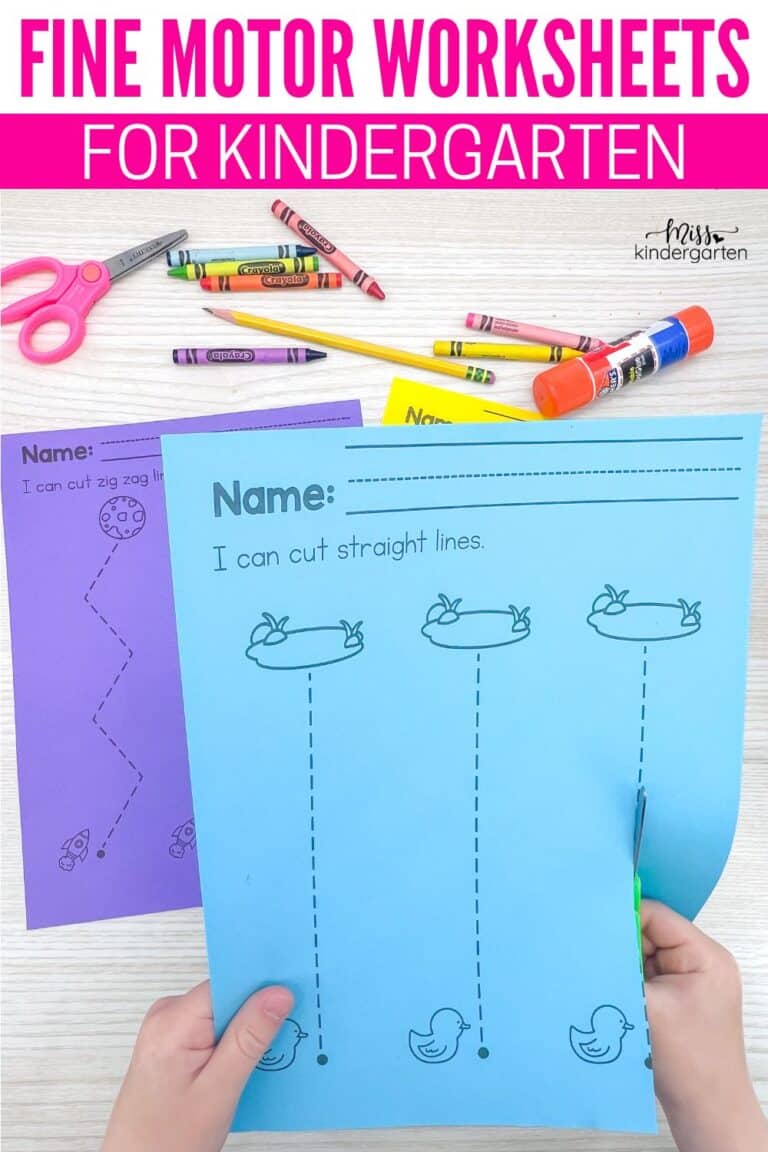 Fine Motor Worksheets for Kindergarten - Miss Kindergarten