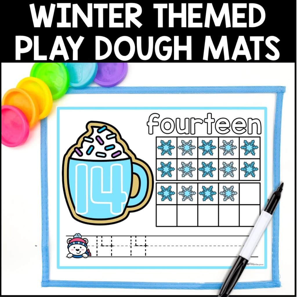 Winter Play Dough Mats Numbers 1 - 20 - Miss Kindergarten