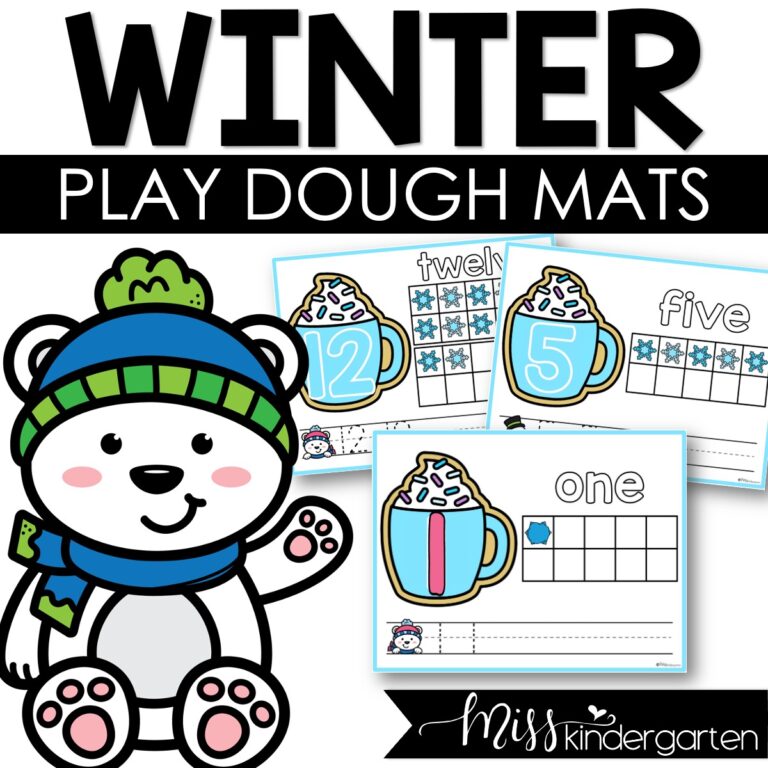 Winter Play Dough Mats Numbers 1 - 20 - Miss Kindergarten