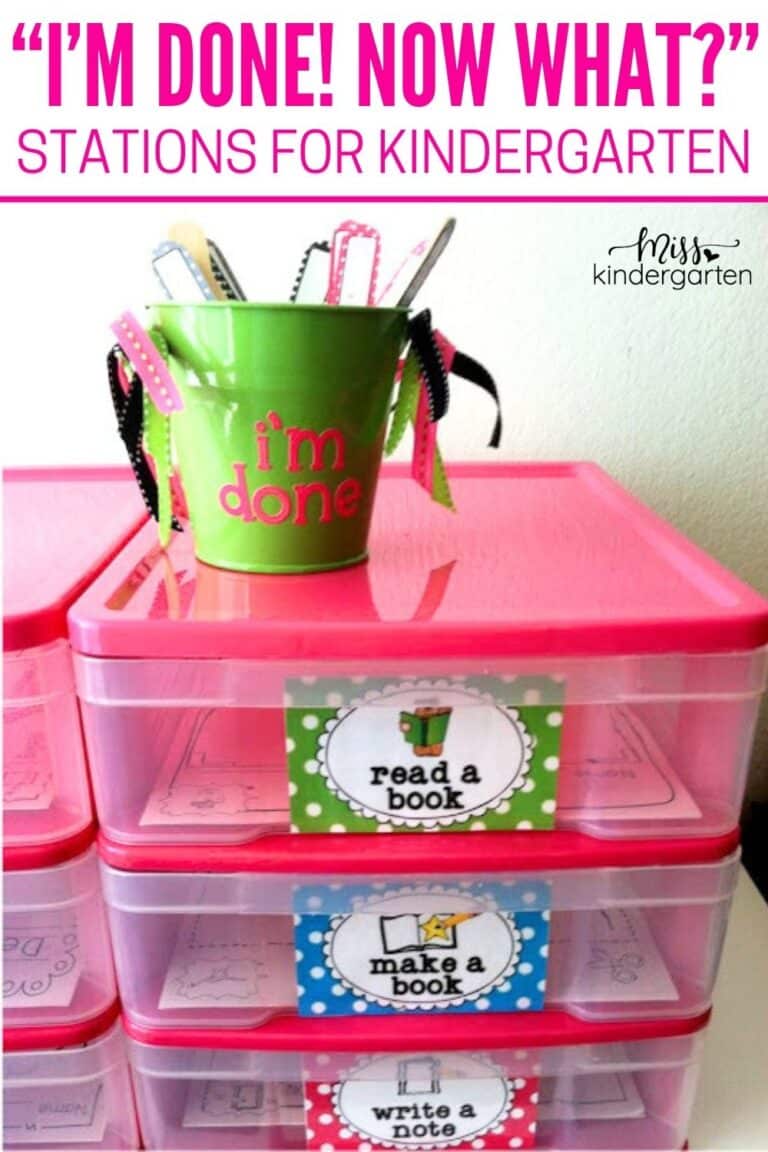 I’m Done! Now What? Stations for Kindergarten - Miss Kindergarten