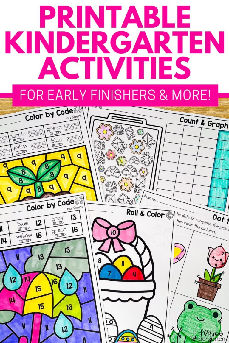 Printable Kindergarten Activities for the Whole Year - Miss Kindergarten