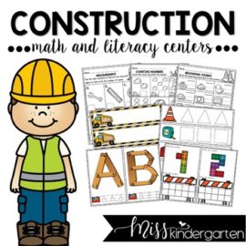 Construction Centers for Math and Literacy for Kindergarten - Miss ...