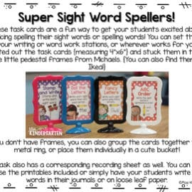 Kindergarten Sight Words Practice Super Sight Word Spellers! - Miss ...