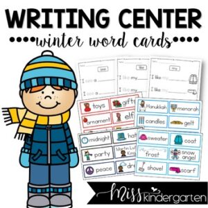 Writing Center Winter Word Cards - Miss Kindergarten