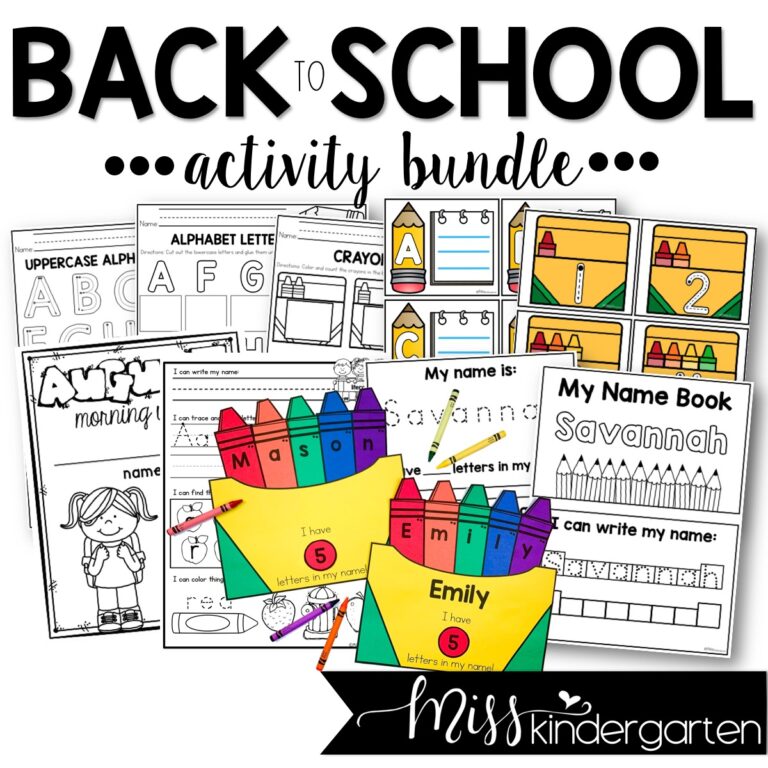 Low Prep Back to School Centers for Kindergarten - Miss Kindergarten