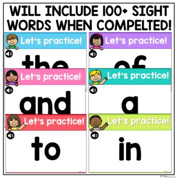Sight Words Boom Cards™ First 100 Words Bundle - Miss Kindergarten