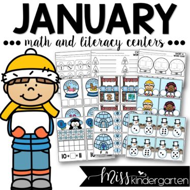 Winter Math and Literacy Centers for Kindergarten - Miss Kindergarten