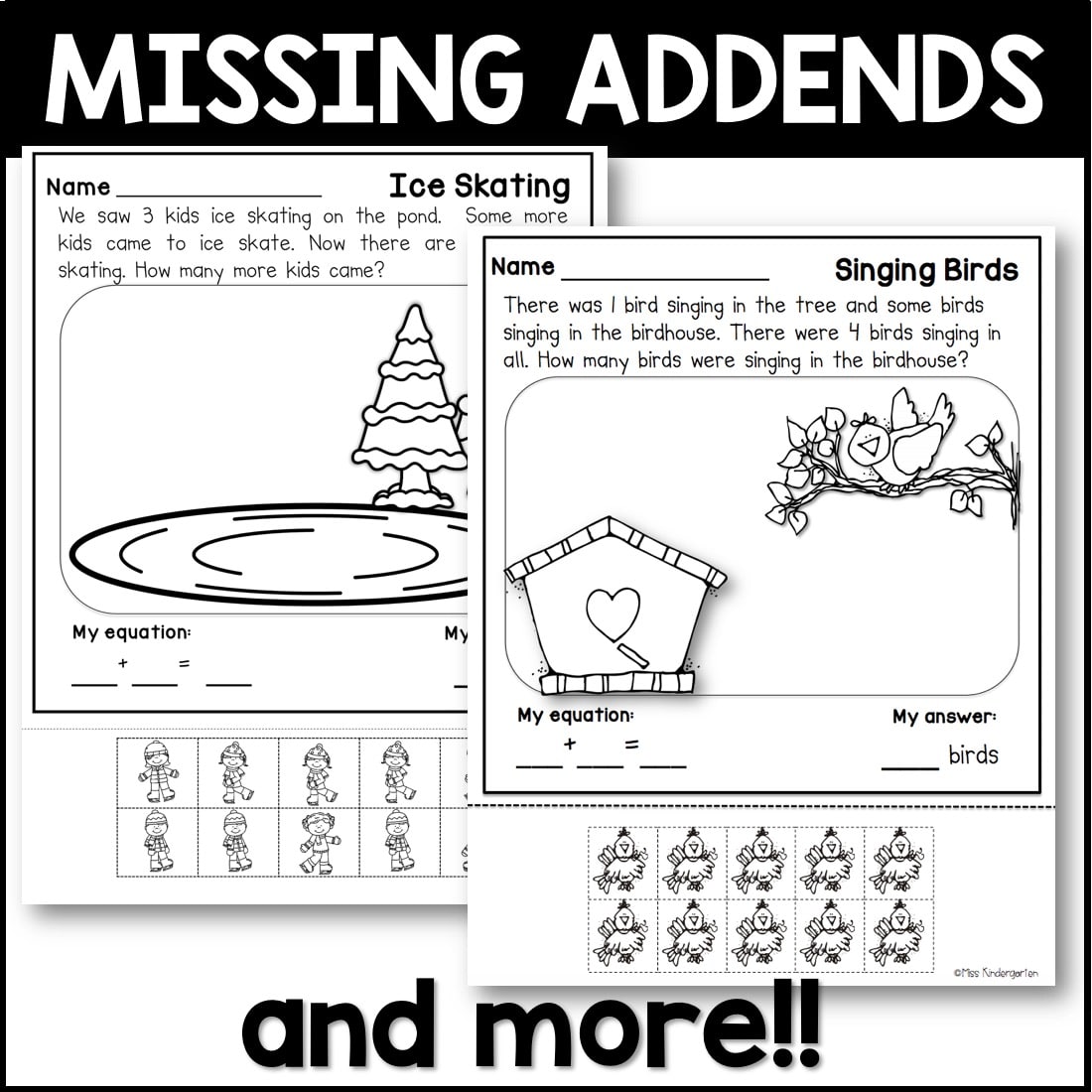 Math Story Problems Seasonal Addition and Subtraction Pack - Miss ...
