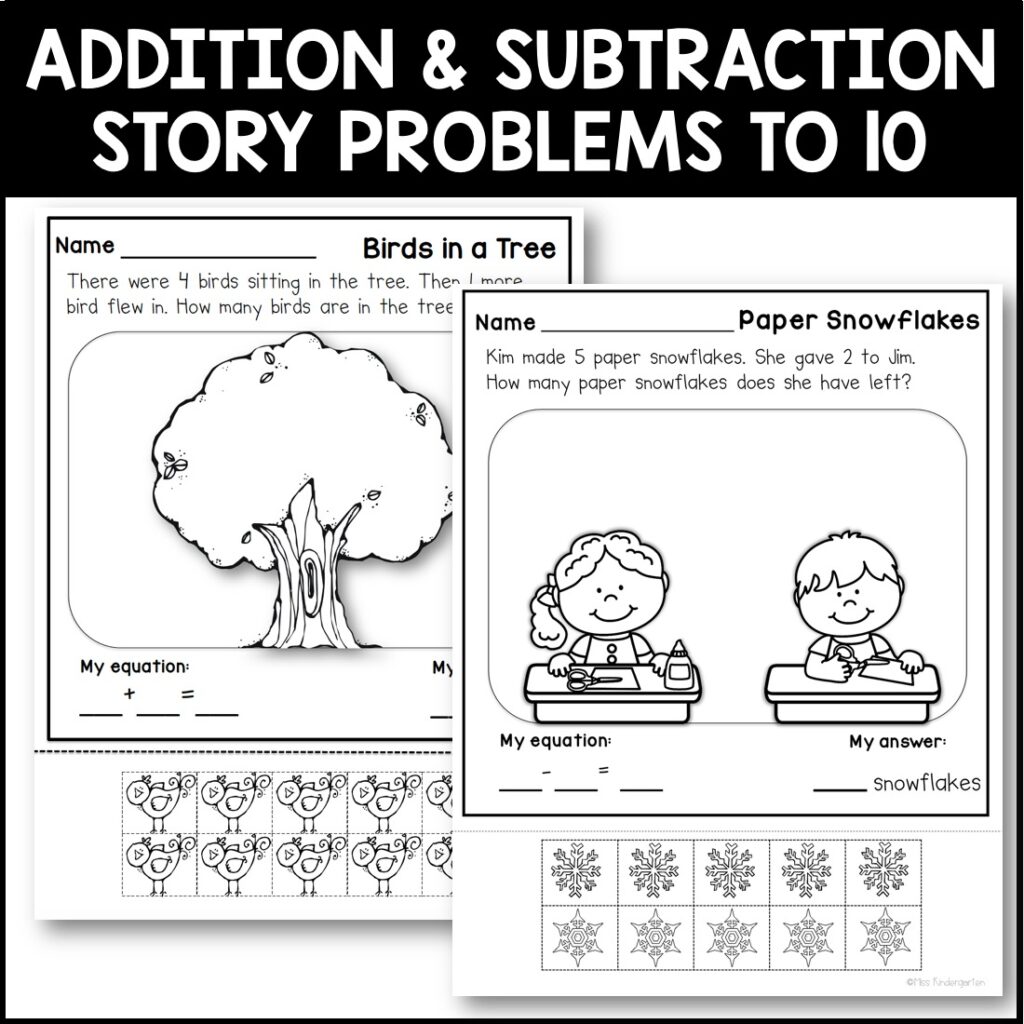 Math Story Problems Seasonal Addition and Subtraction Pack - Miss ...