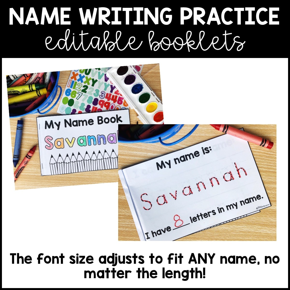 Name Writing Practice Editable Books - Miss Kindergarten