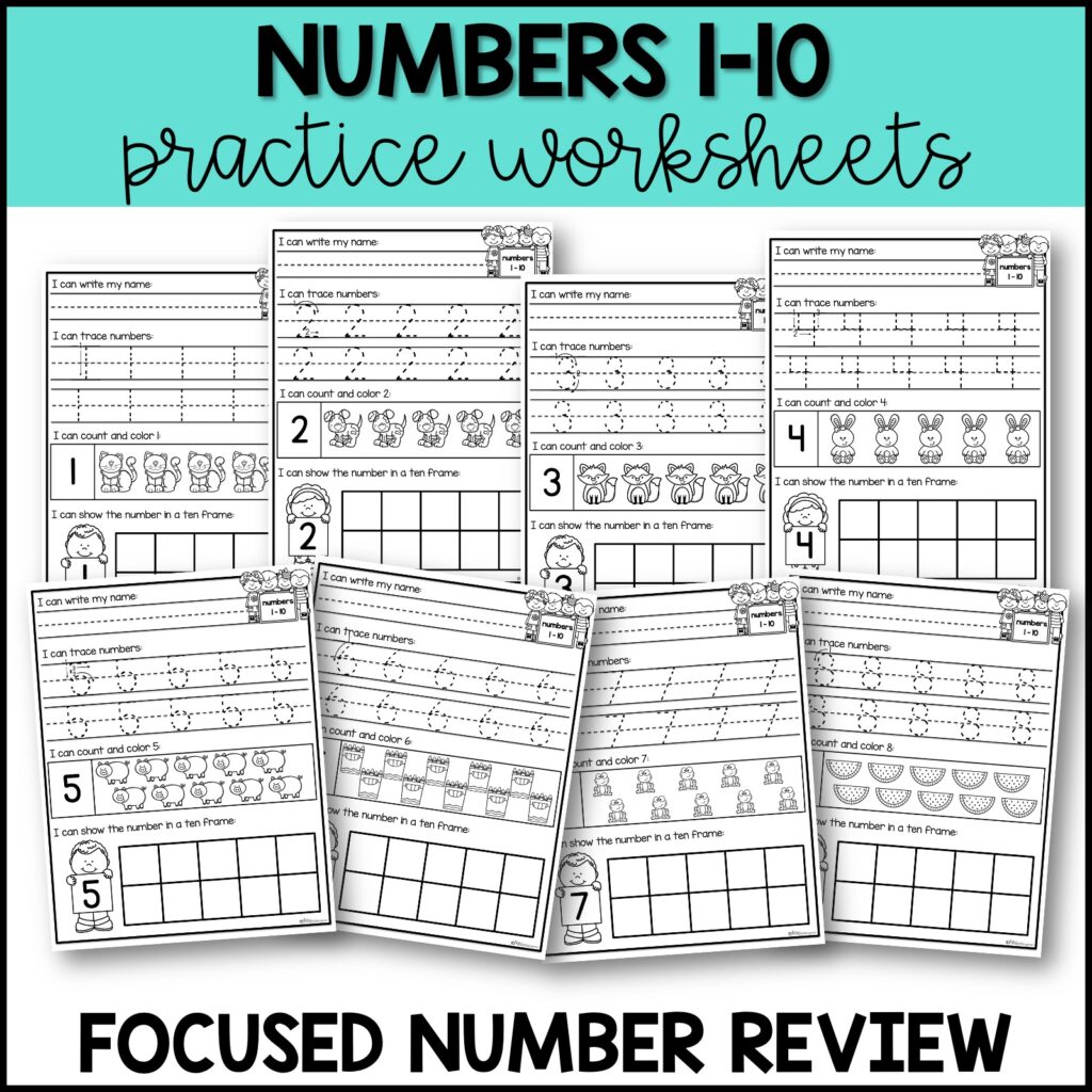 Writing Numbers 1 10 Worksheets