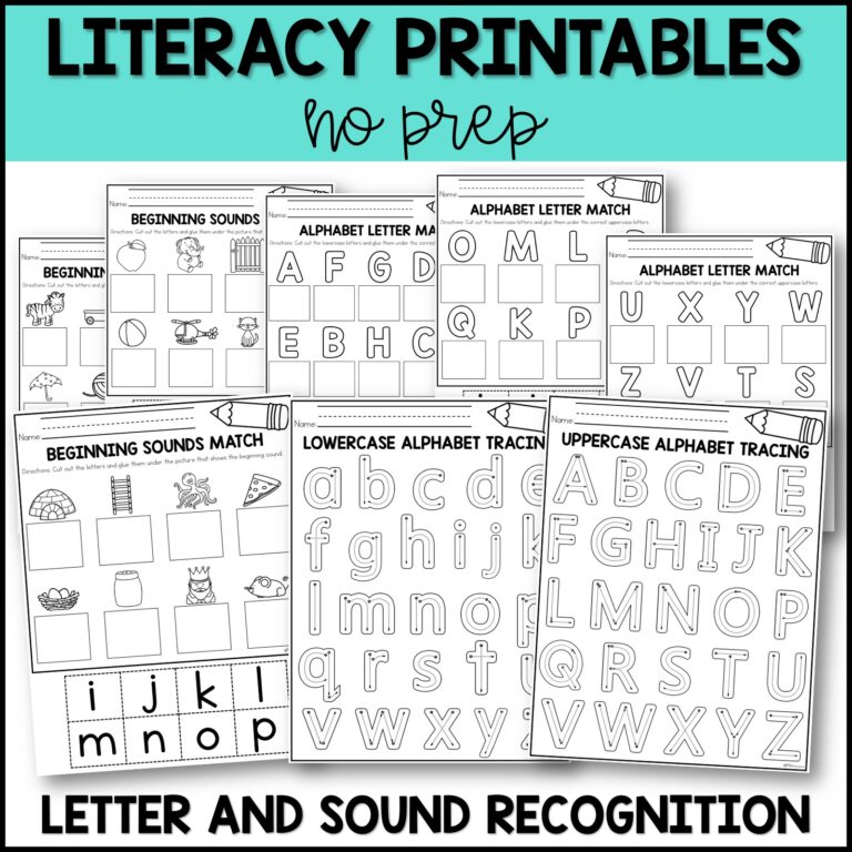 Kindergarten Math and Literacy Printables BUNDLE - Miss Kindergarten