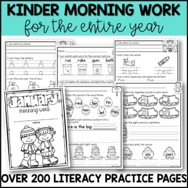 Kindergarten Morning Work Year Long Bundle - Miss Kindergarten