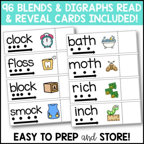 Read and Reveal Blends and Digraphs - Miss Kindergarten