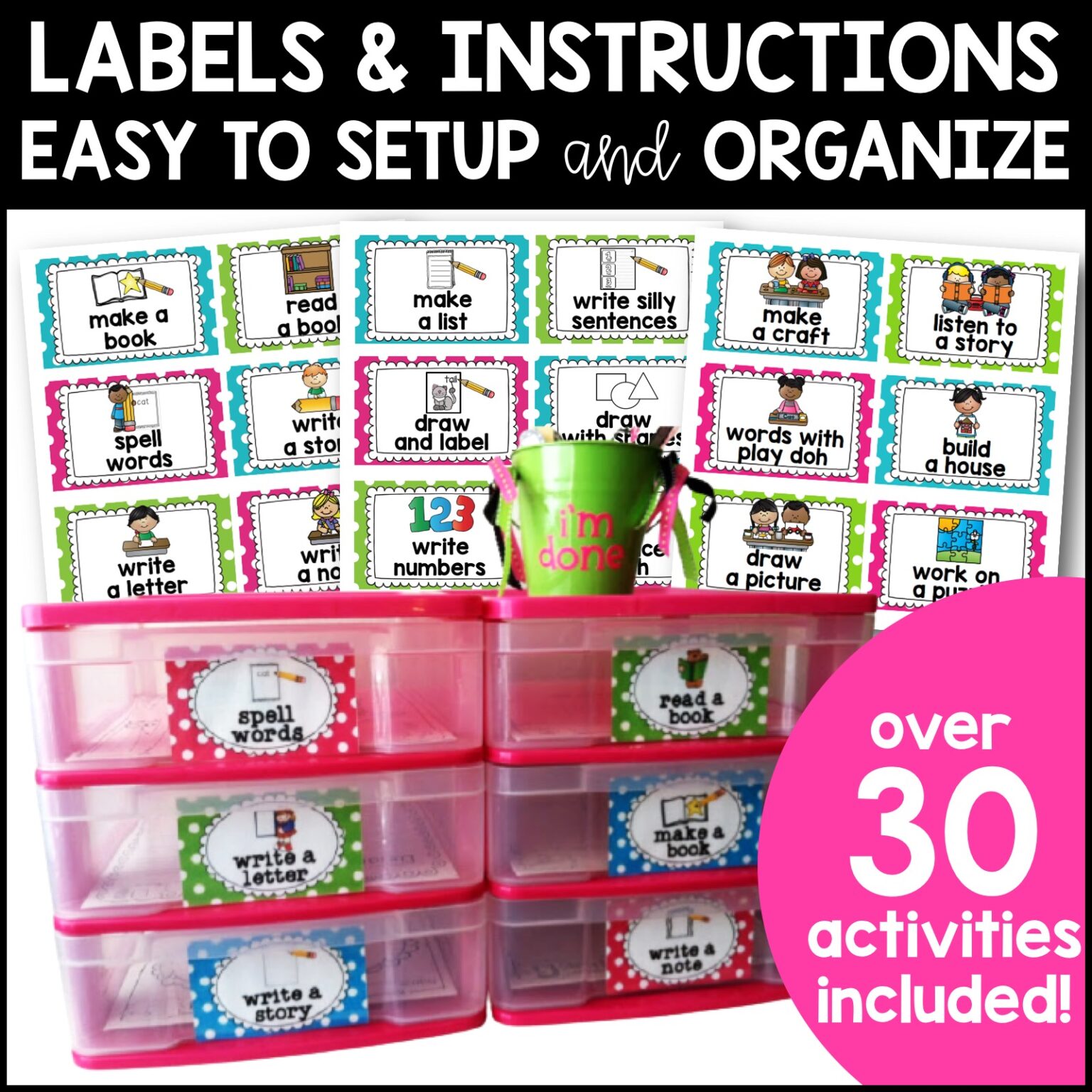 Classroom Management Tool Fast Finishers Activities - Miss Kindergarten