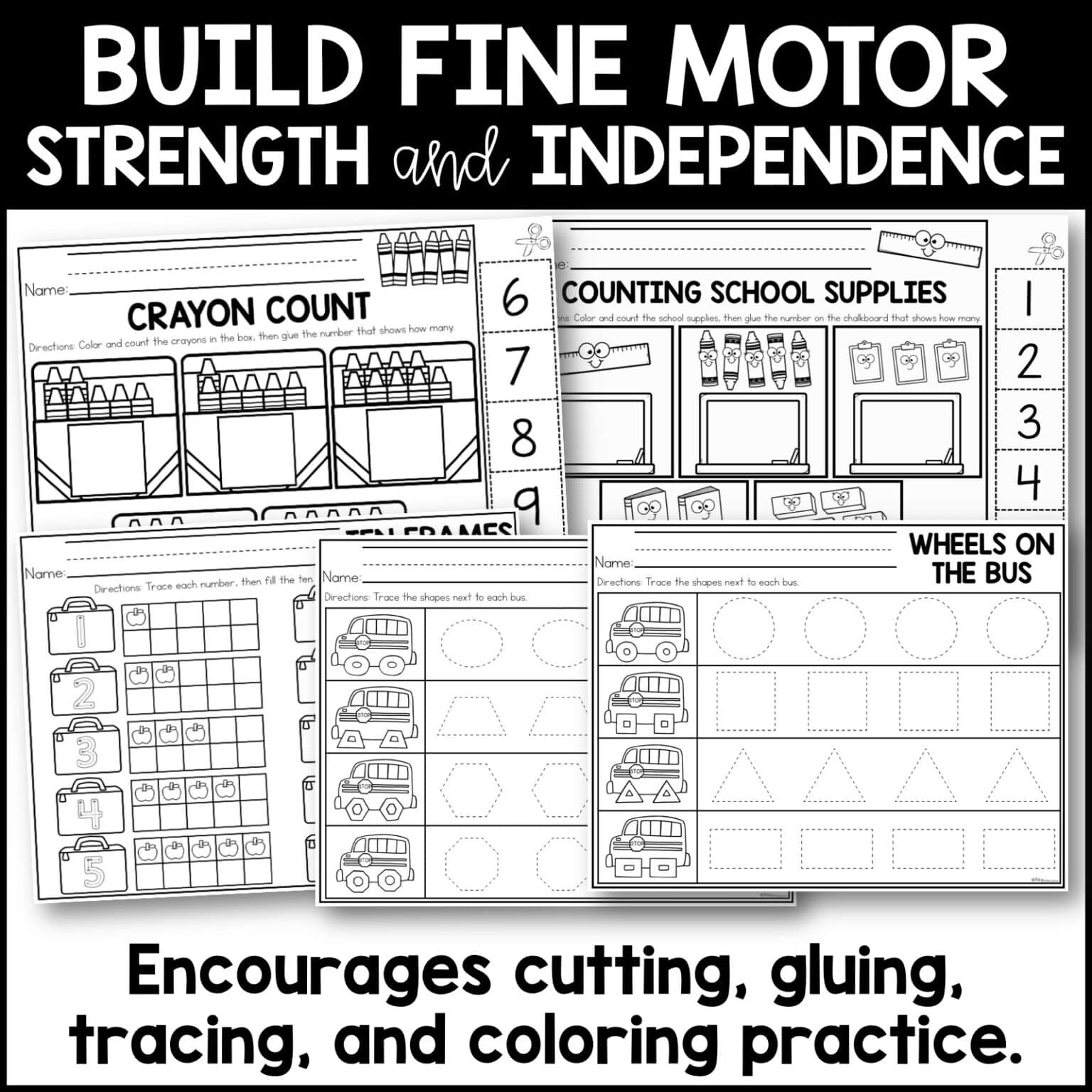 First Week of Kindergarten No Prep Printables Back to School Worksheets ...