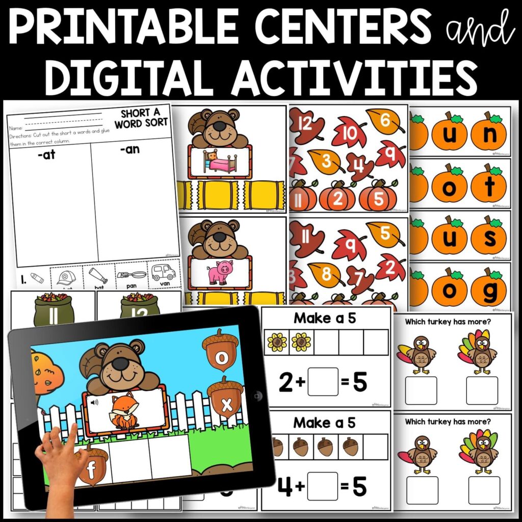 November Activity Bundle - Miss Kindergarten