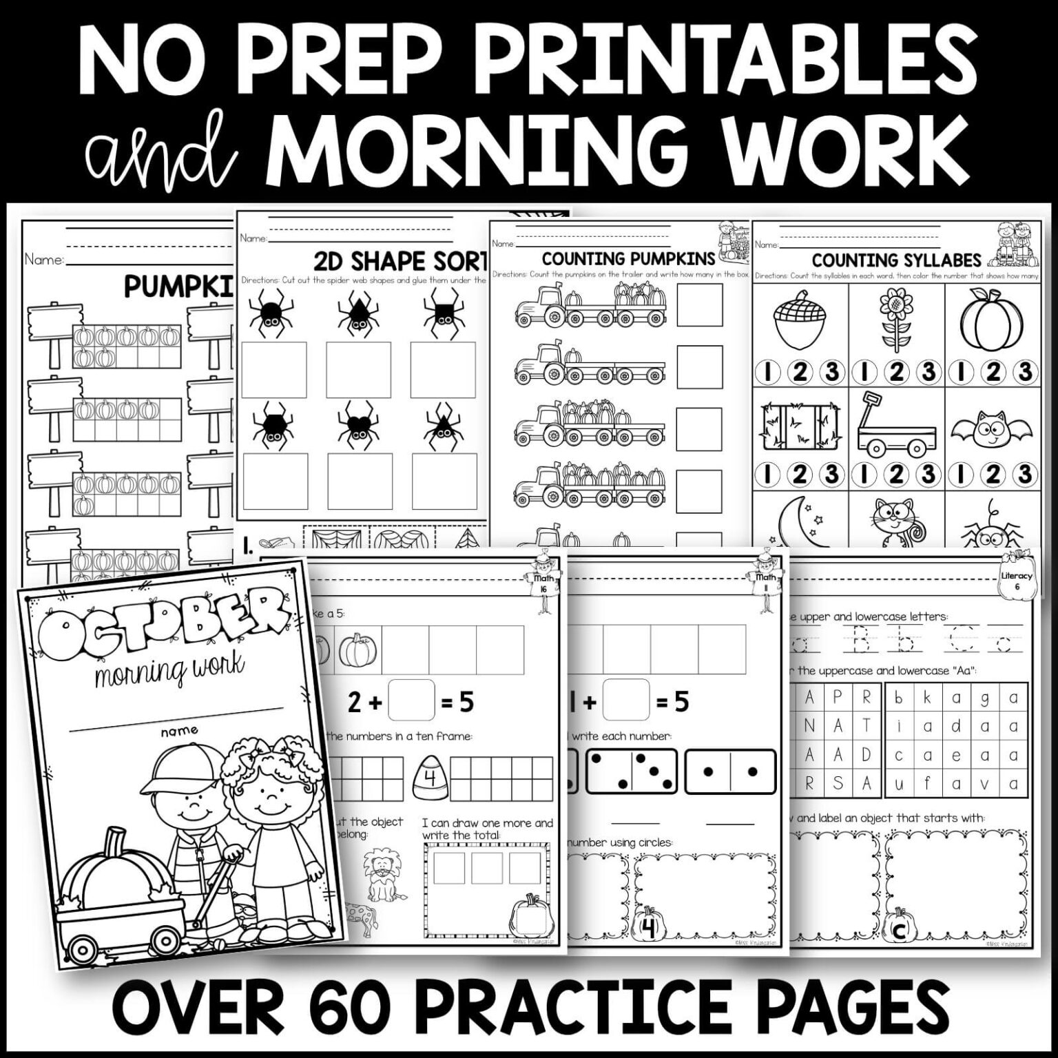 October Activity Bundle - Miss Kindergarten