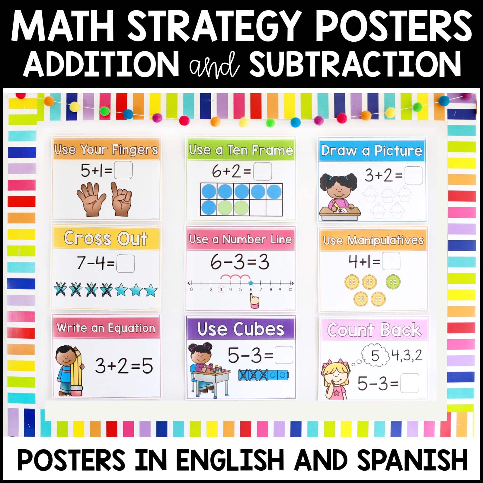 Math Strategies Posters Addition and Subtraction Strategies - Miss ...