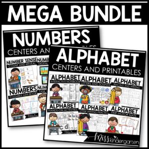 Alphabet Practice and Number Sense Activities Kindergarten Math MEGA ...