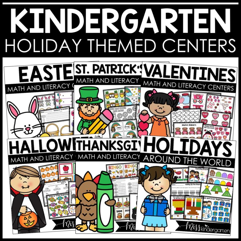 Low Prep Kindergarten Centers Year Long Bundle - Miss Kindergarten