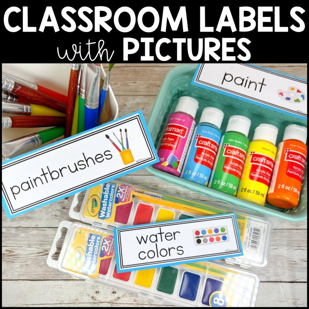 Classroom Labels with Pictures - Miss Kindergarten