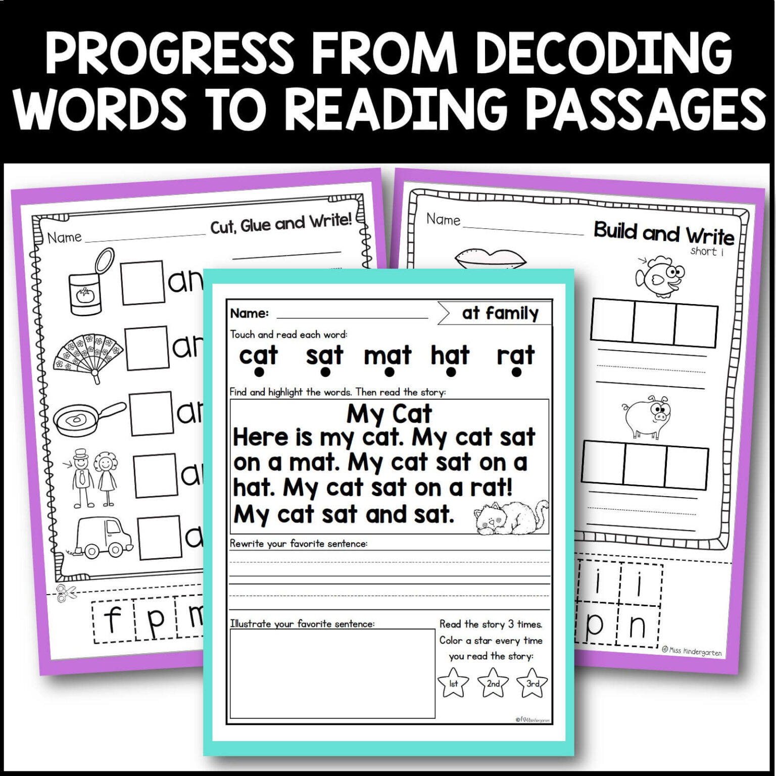Phonics Activities CVC Words MEGA BUNDLE! - Miss Kindergarten