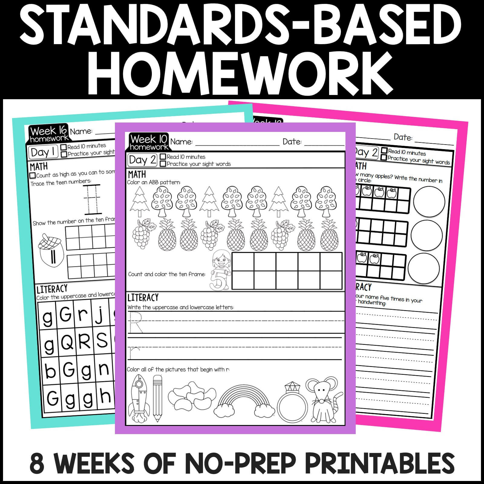 Kindergarten Homework Packets Quarter Two - Miss Kindergarten