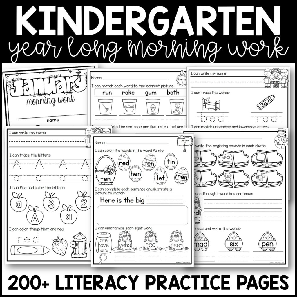Kindergarten Morning Work Year Long Bundle - Miss Kindergarten