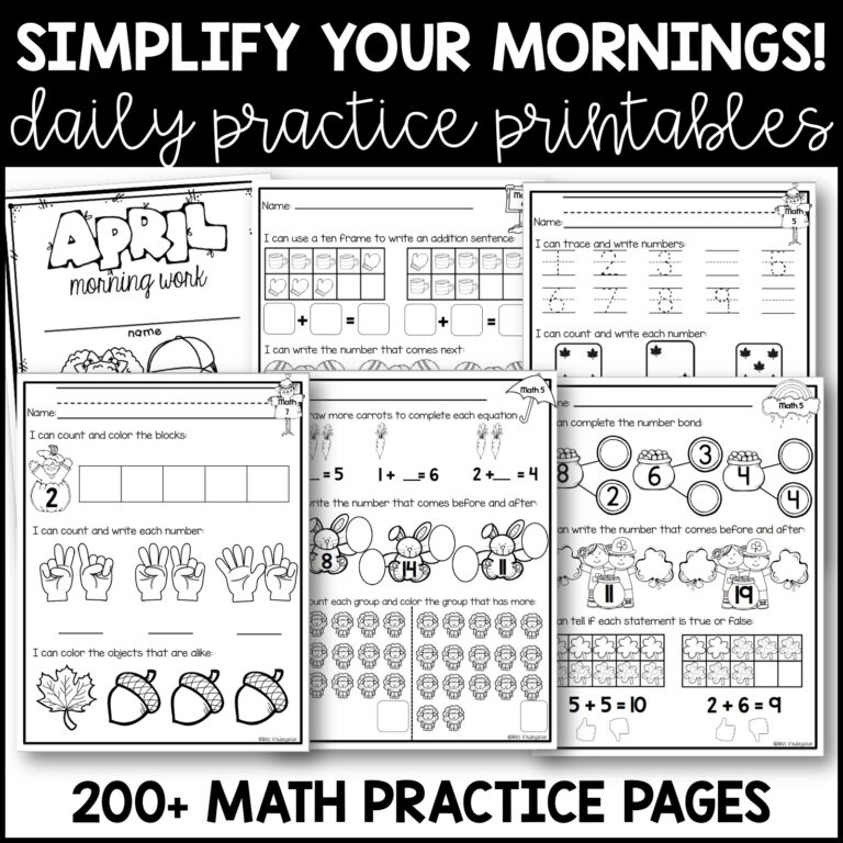 Kindergarten Morning Work Year Long Bundle - Miss Kindergarten