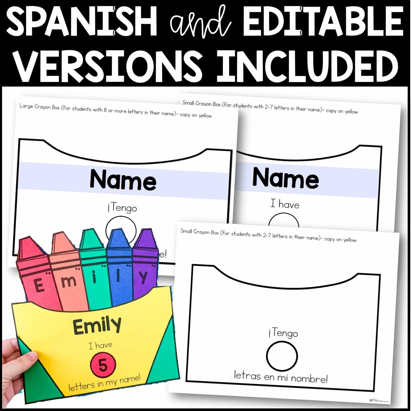 Crayon Box Name Craft - Miss Kindergarten
