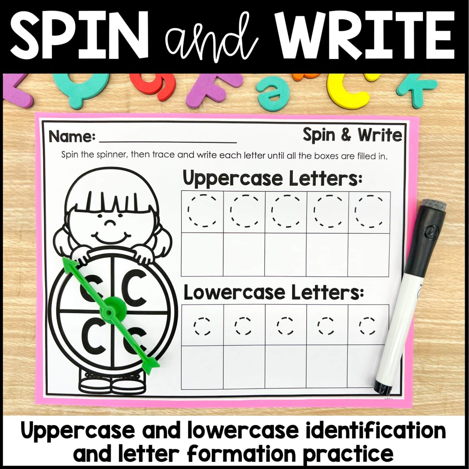 FREE Spin and Write Alphabet Formation and Number Writing Practice ...