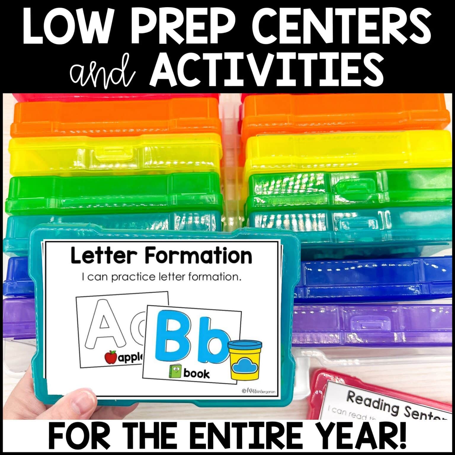 Low Prep Kindergarten Centers Year Long Bundle - Miss Kindergarten