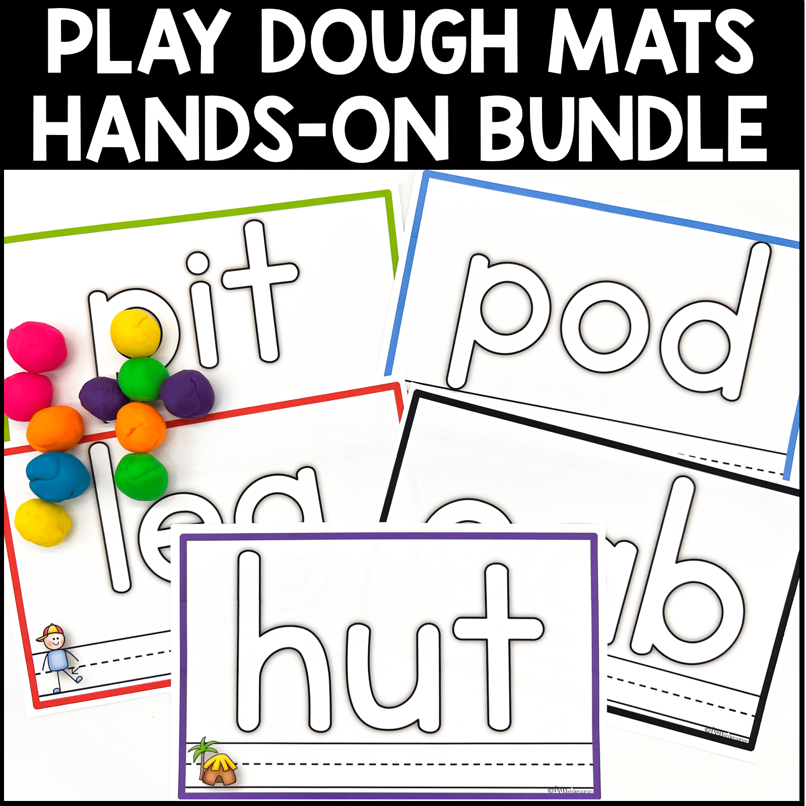 Playdough Mats Math and Literacy BUNDLE - Miss Kindergarten