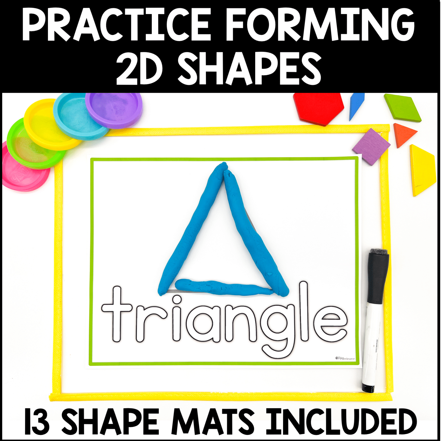 Free Playdough Mats 2D Shapes - Miss Kindergarten