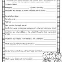 Free Editable Student Information Sheet - Miss Kindergarten
