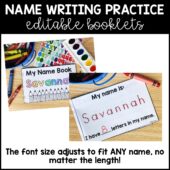 Name Writing Practice Editable Books - Miss Kindergarten
